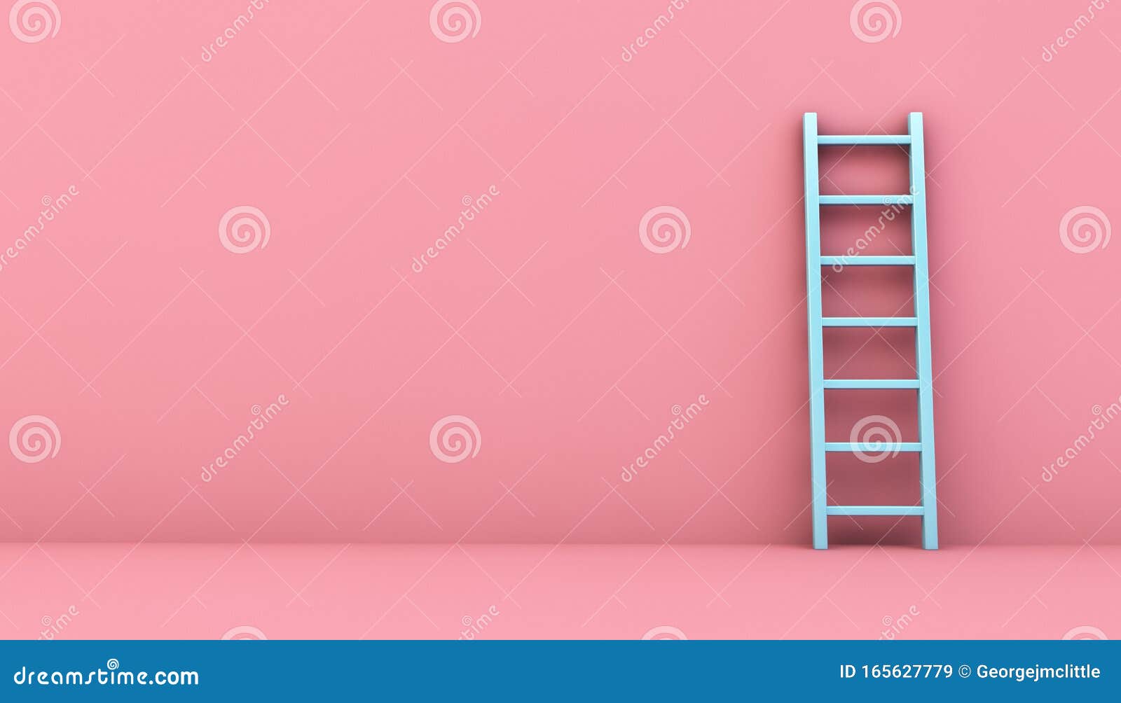 Blue ladder on a pink wall stock illustration. Illustration of progress ...