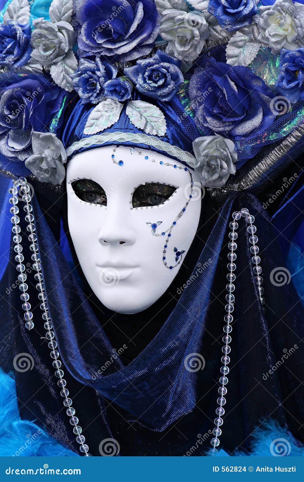 Blue lady stock photo. Image of mask, blue, portrait, italy - 562824