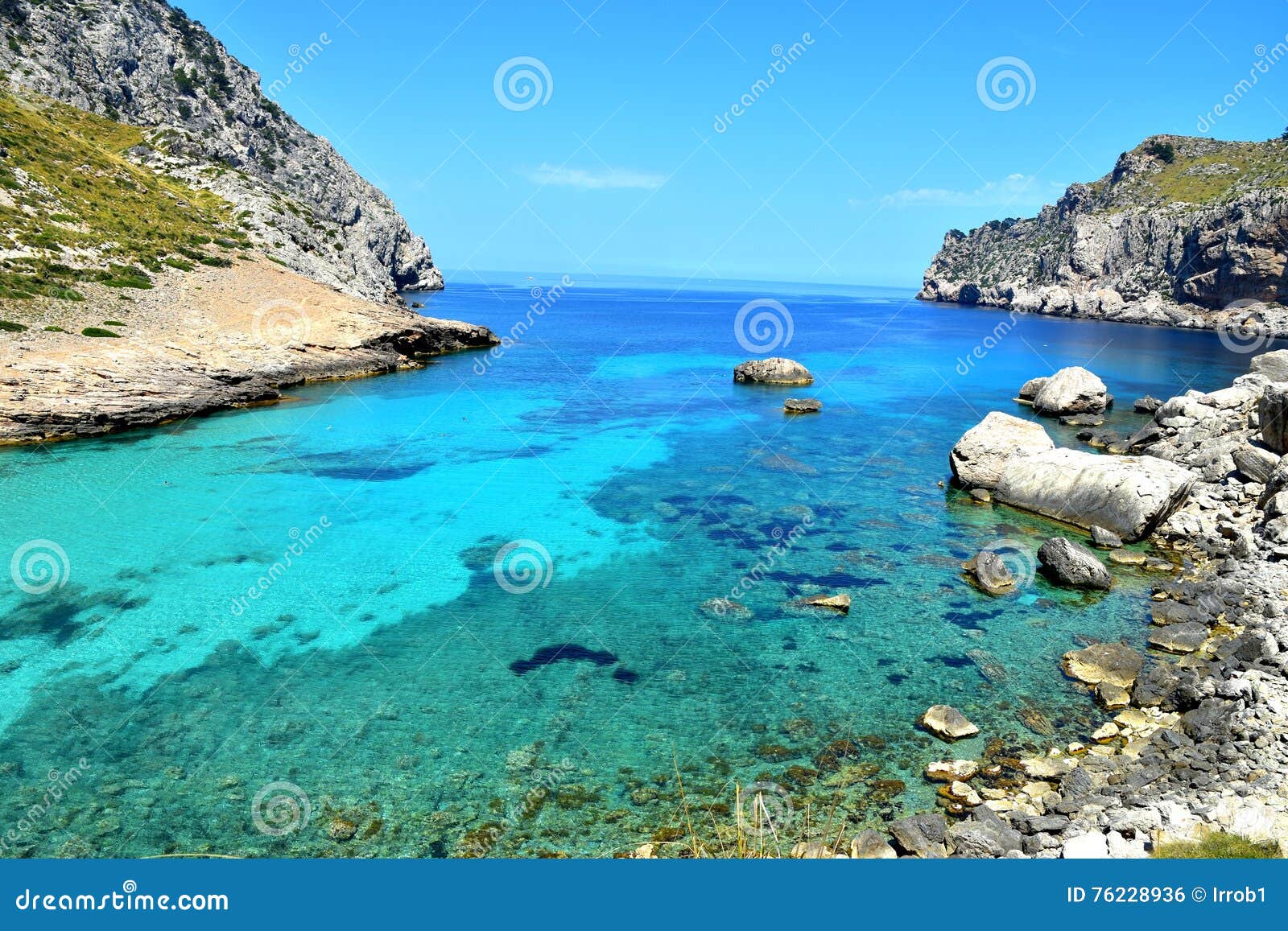 Blue Lagoon at Coast of Mallorca Stock Photo - Image of lagoon, famous ...