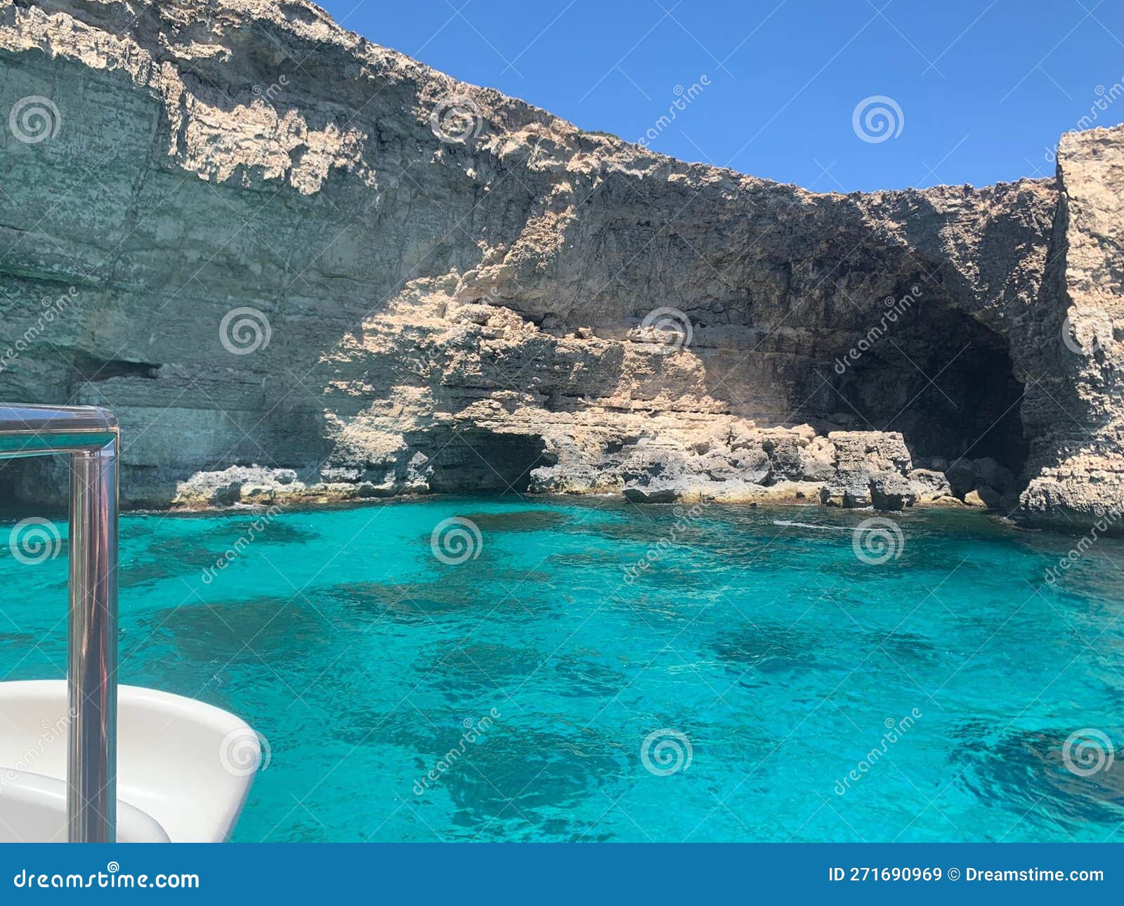 Blue Lagoon Malta stock image. Image of coast, terrain - 271690969