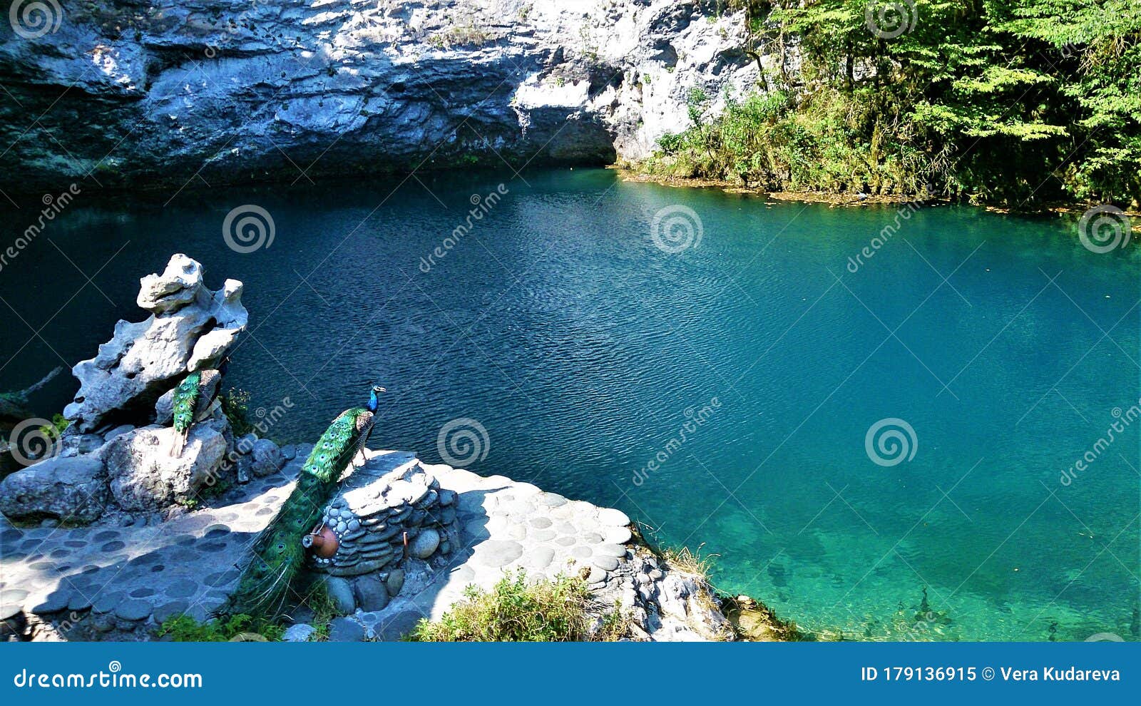 Blue Lake in Abkhazia. Deep Lake. Stock Image - Image of deep, peacocks ...