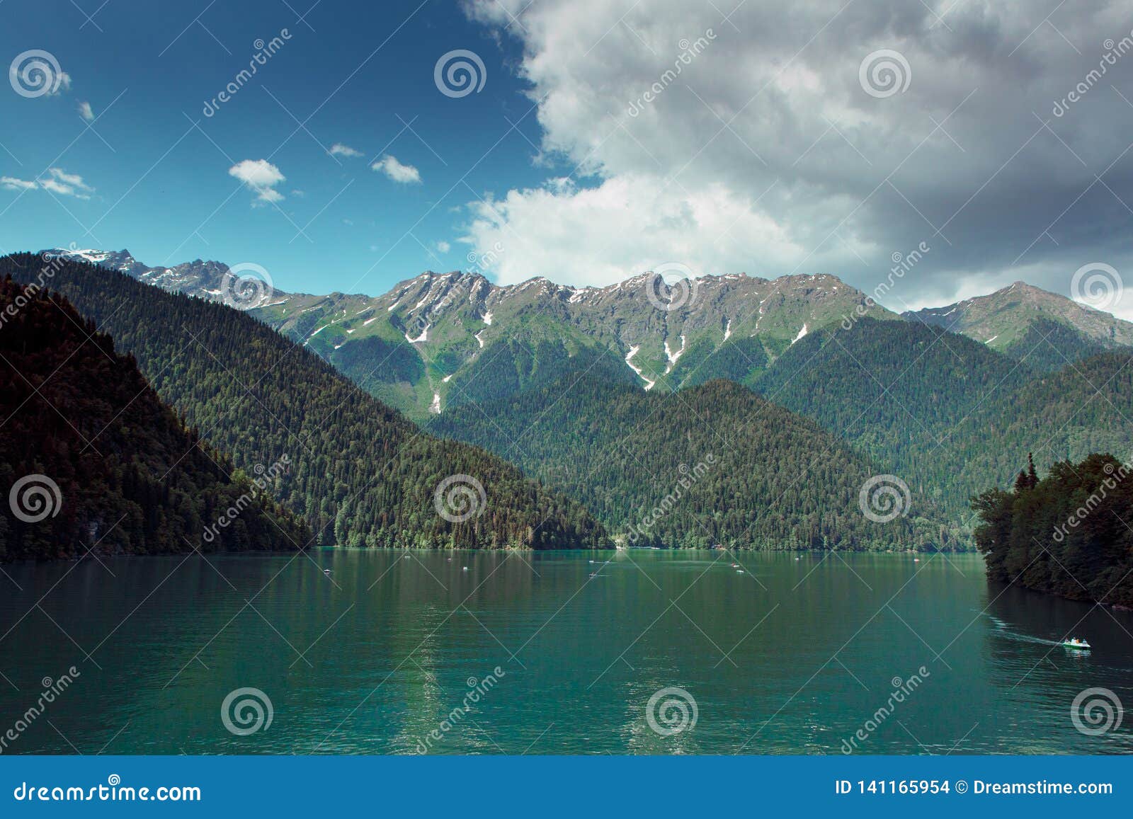 Blue Lake Deep in the Mountains Stock Photo - Image of mountains, blue ...