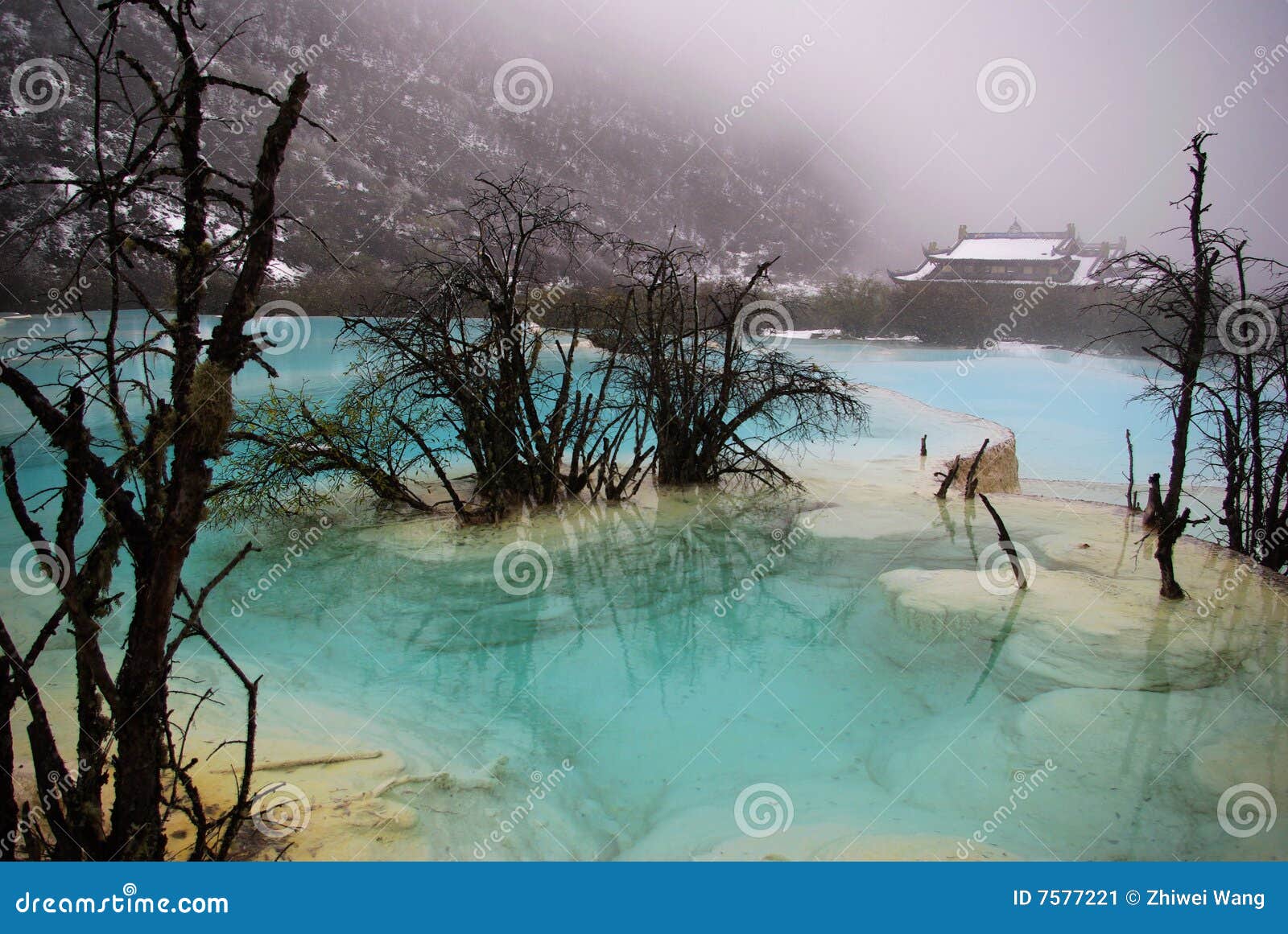 Blue lake in huang long stock image. Image of landscape - 7577221