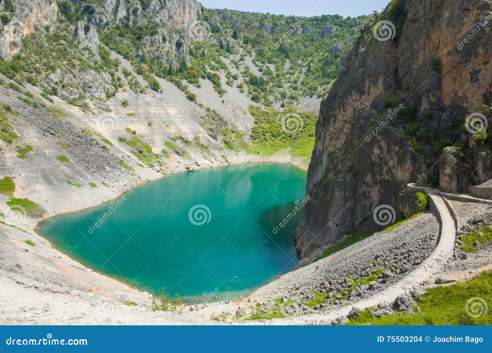 Blue Lake Imotski Croatia stock photo. Image of beautiful - 75503204
