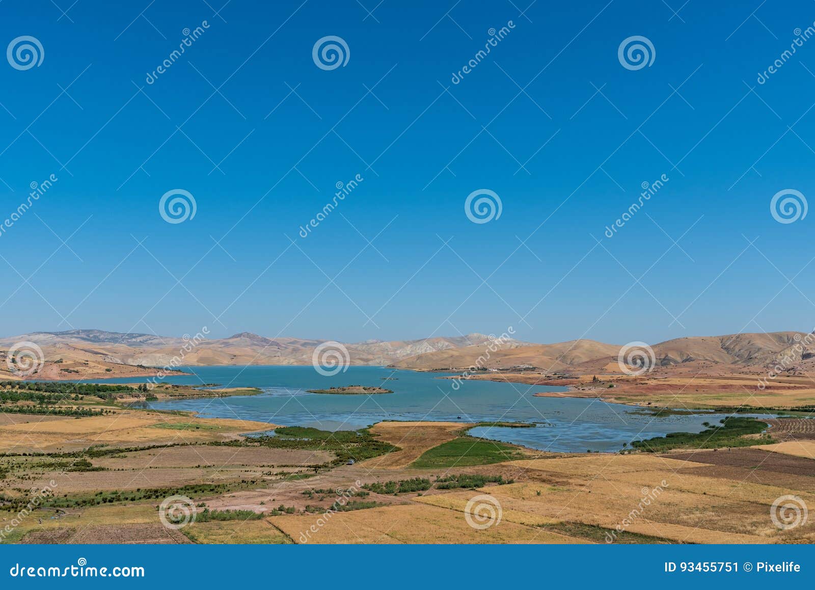 Blue lake in morocco stock image. Image of arabian, design - 93455751