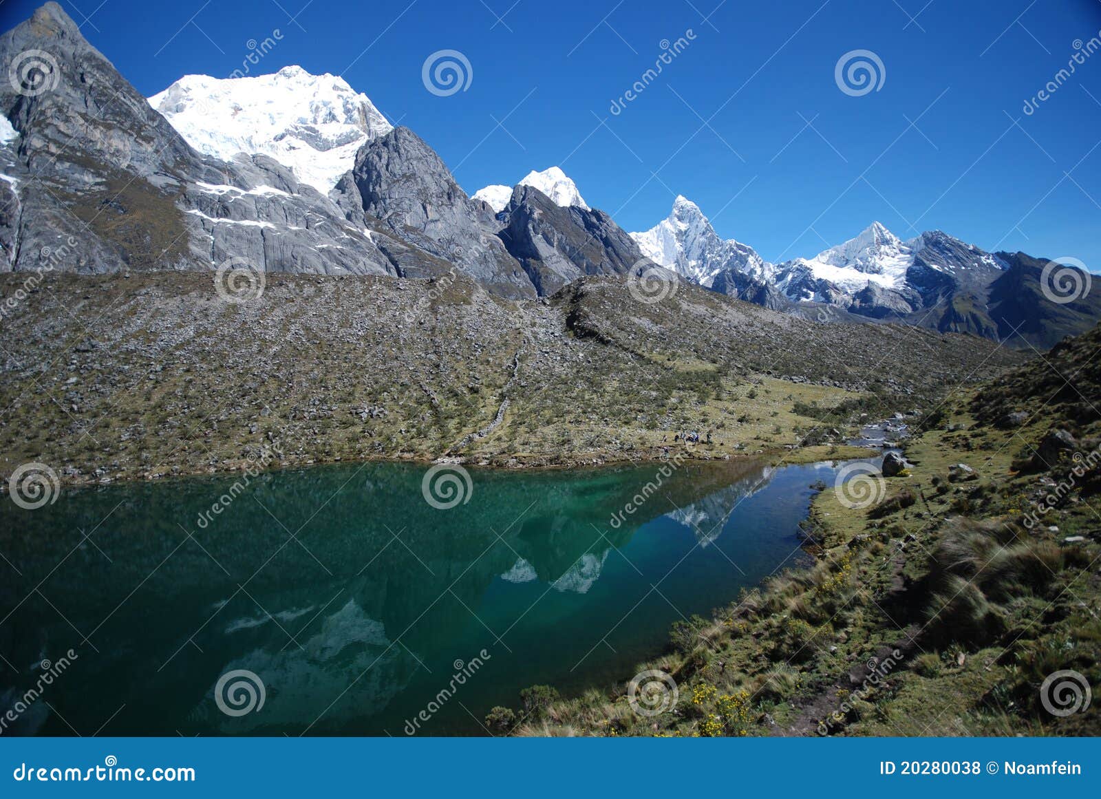 Blue lake reflection stock photo. Image of lake, peru - 20280038
