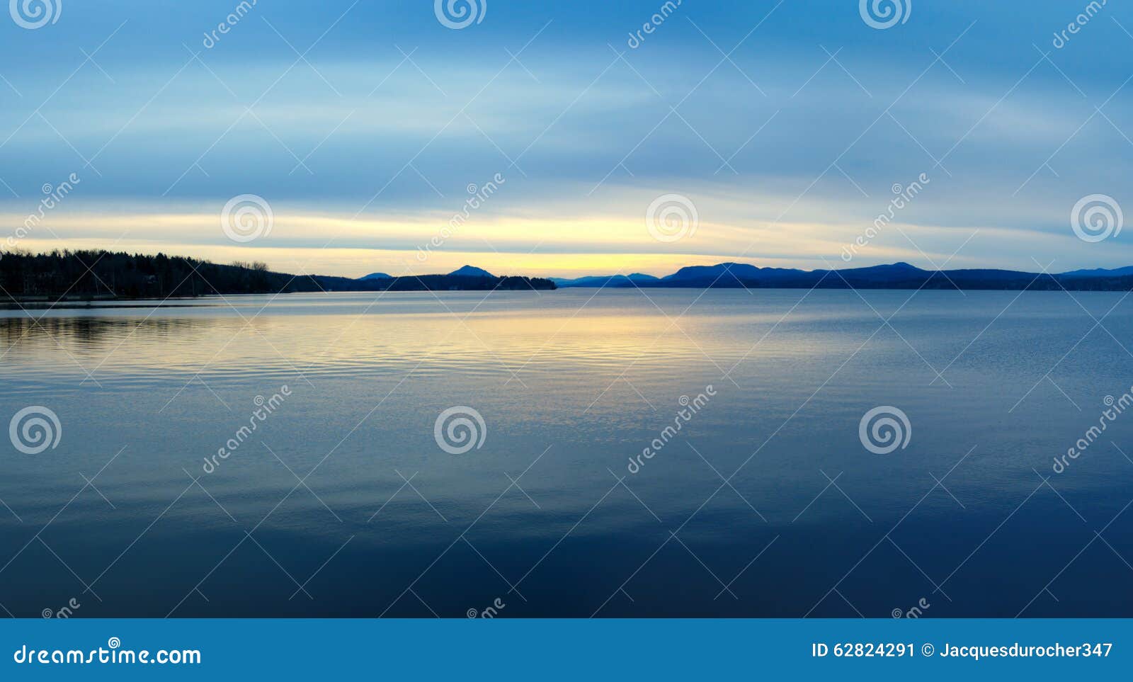 Blue Lake Sunset and Mountains Stock Image - Image of mountains ...