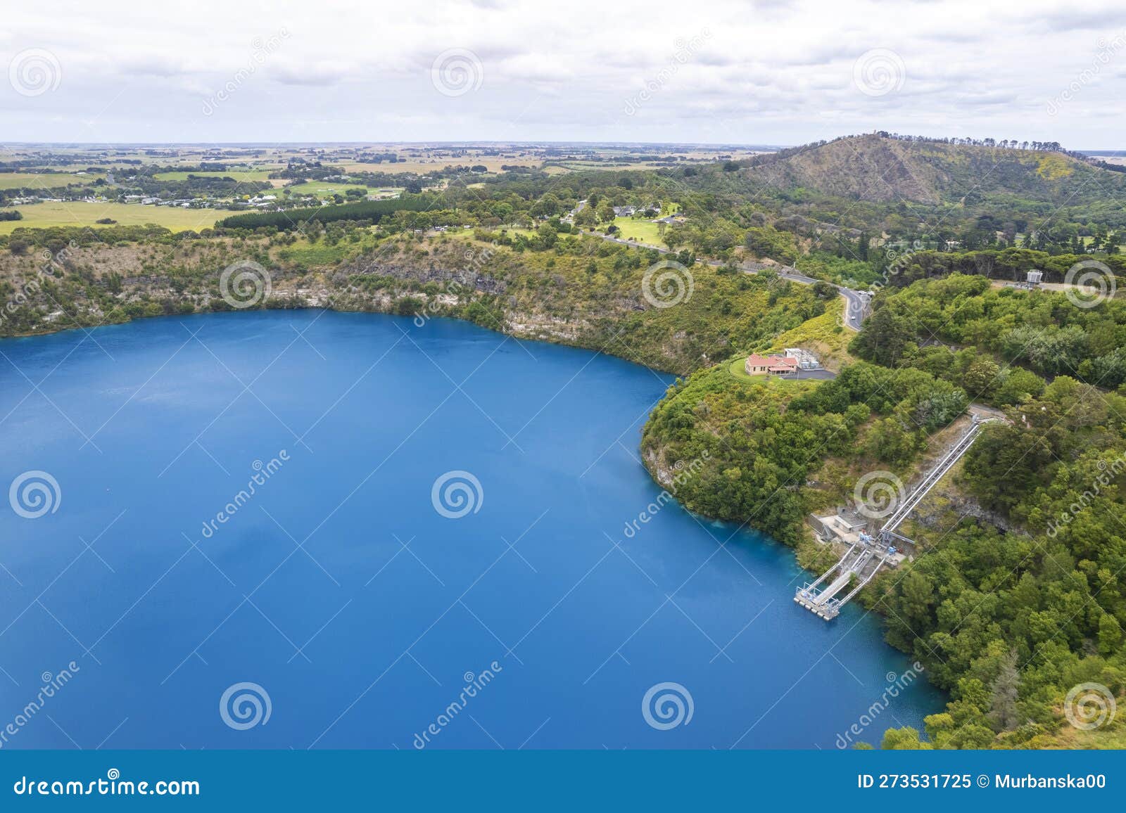 The Blue Lake (Warwar) - a Crater Lake in South Australia Stock Image ...