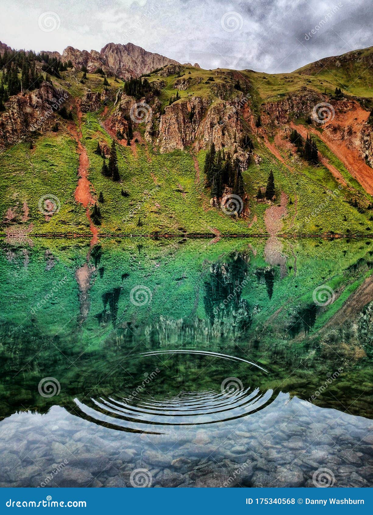 Blue Lake with Water Ripple Stock Photo - Image of glassy, landscape ...