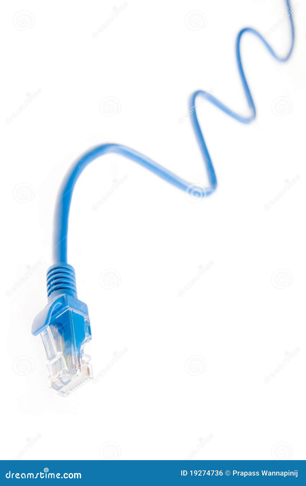 Blue Lan Telecommunication Cable Rj45 Isolated Stock Photo - Image of ...