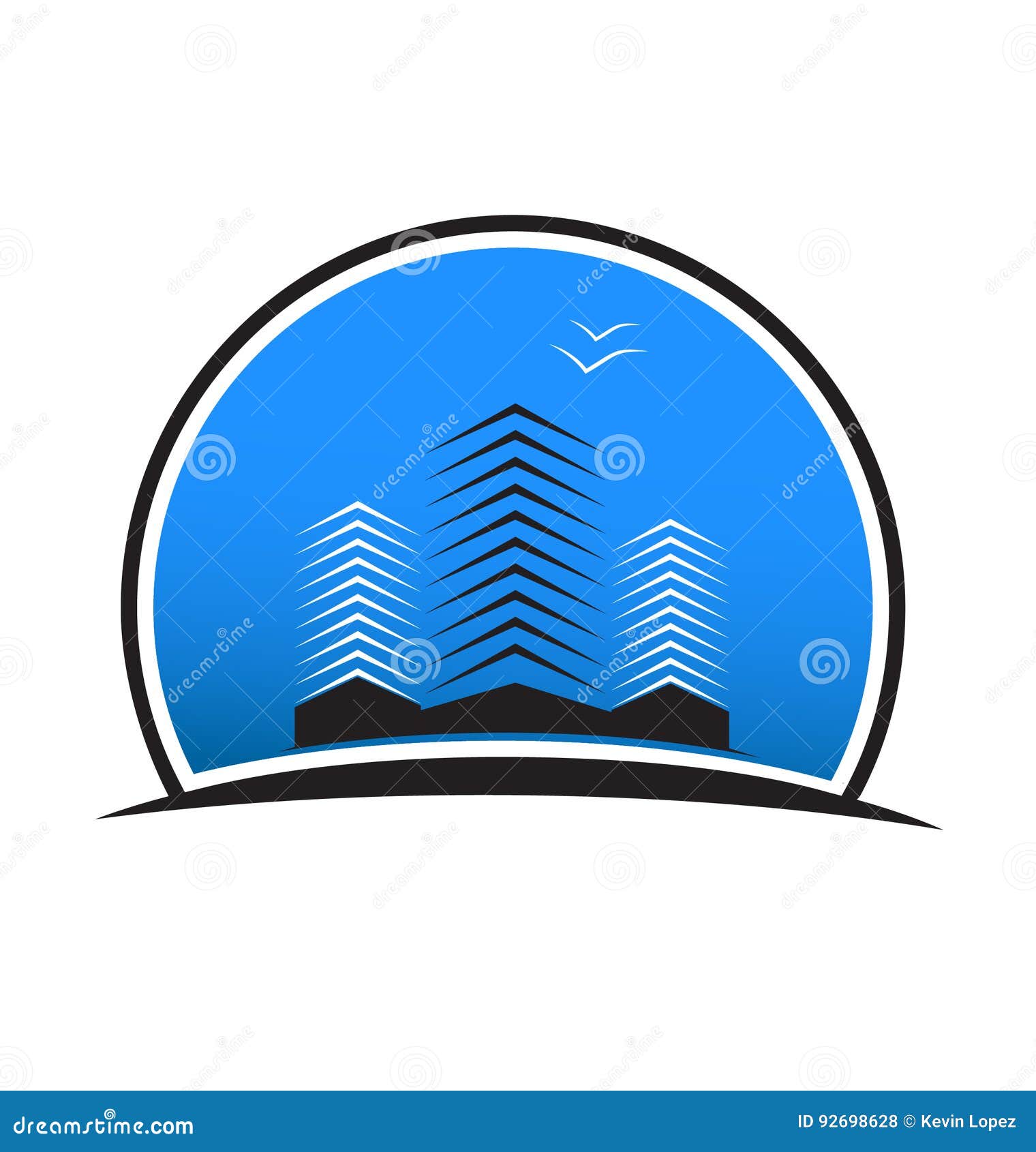Blue Landscape and Mountains Logo Stock Vector - Illustration of blue ...