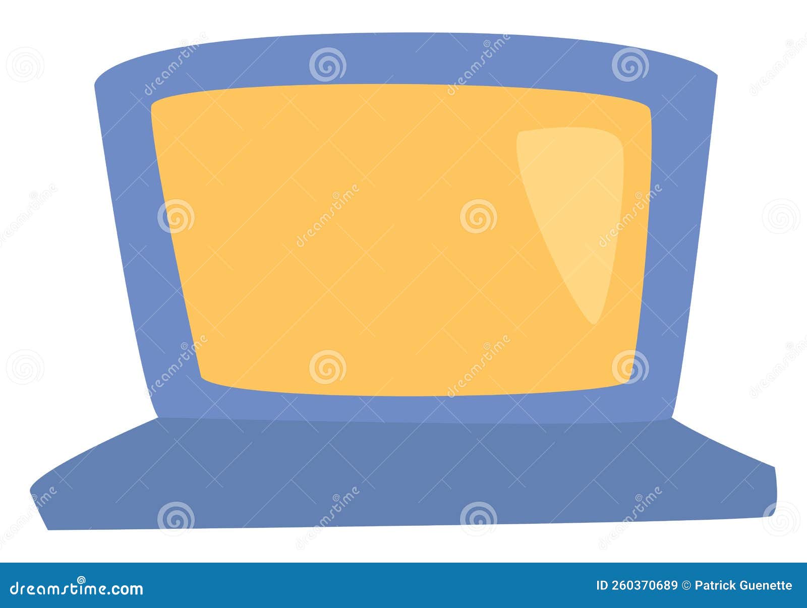 Blue laptop, icon stock vector. Illustration of black - 260370689