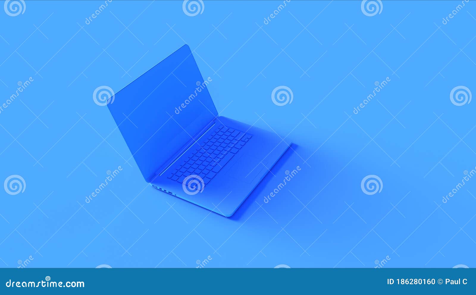 Blue Laptop simple stock illustration. Illustration of blue - 186280160