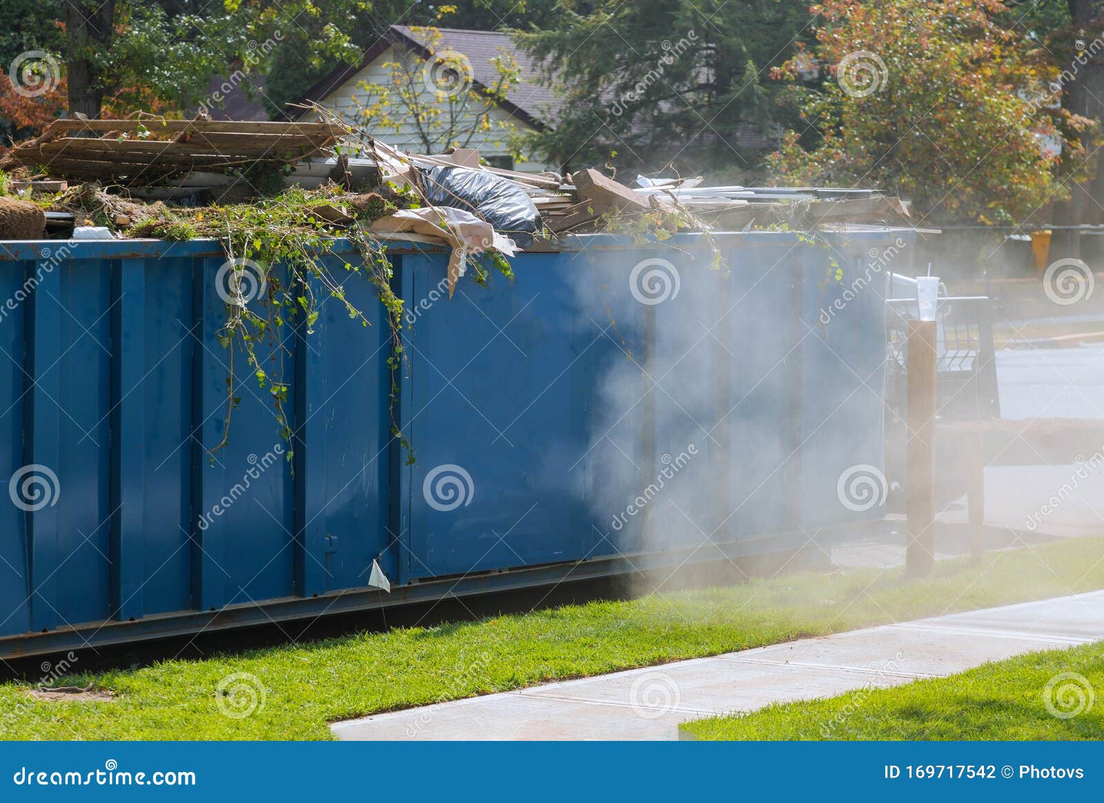 Blue Large Garbage Containers Trash Recycling New Construction Ecology ...