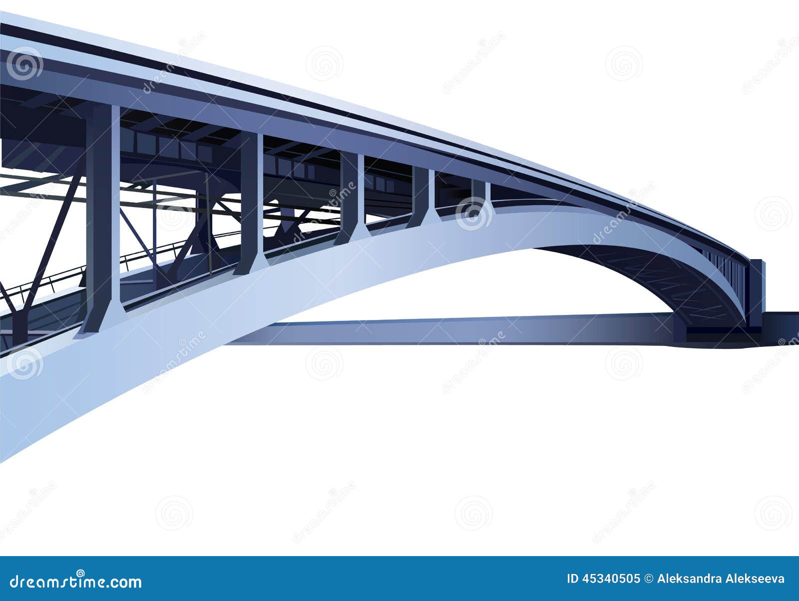 Blue large metal bridge stock vector. Illustration of city - 45340505