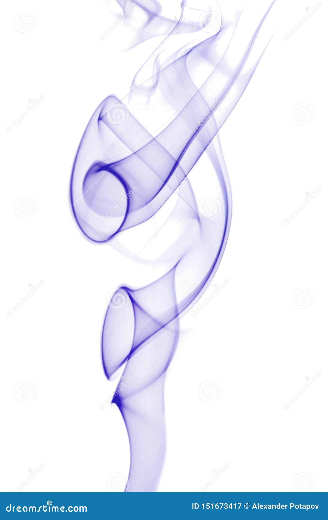 Blue Large Smoke Curls on White Stock Image - Image of white, curve ...