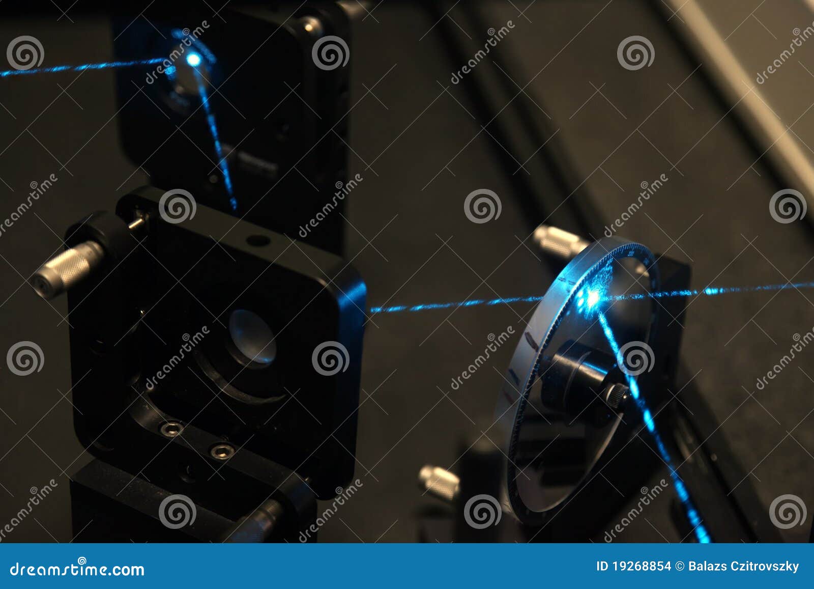 Blue laser beam stock photo. Image of reflect, lighting - 19268854
