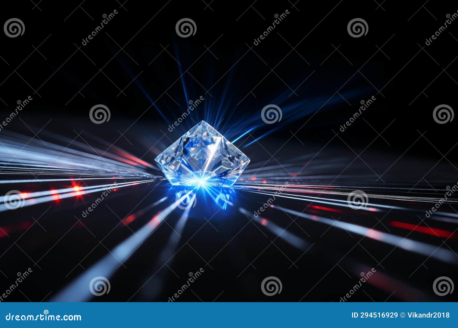 Blue Laser Penetrates Diamond Stock Illustration - Illustration of ...