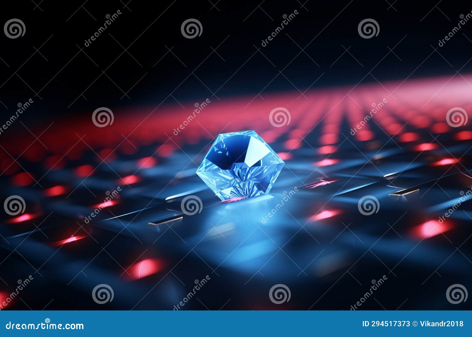 Blue Laser Penetrates Diamond Stock Illustration - Illustration of ...