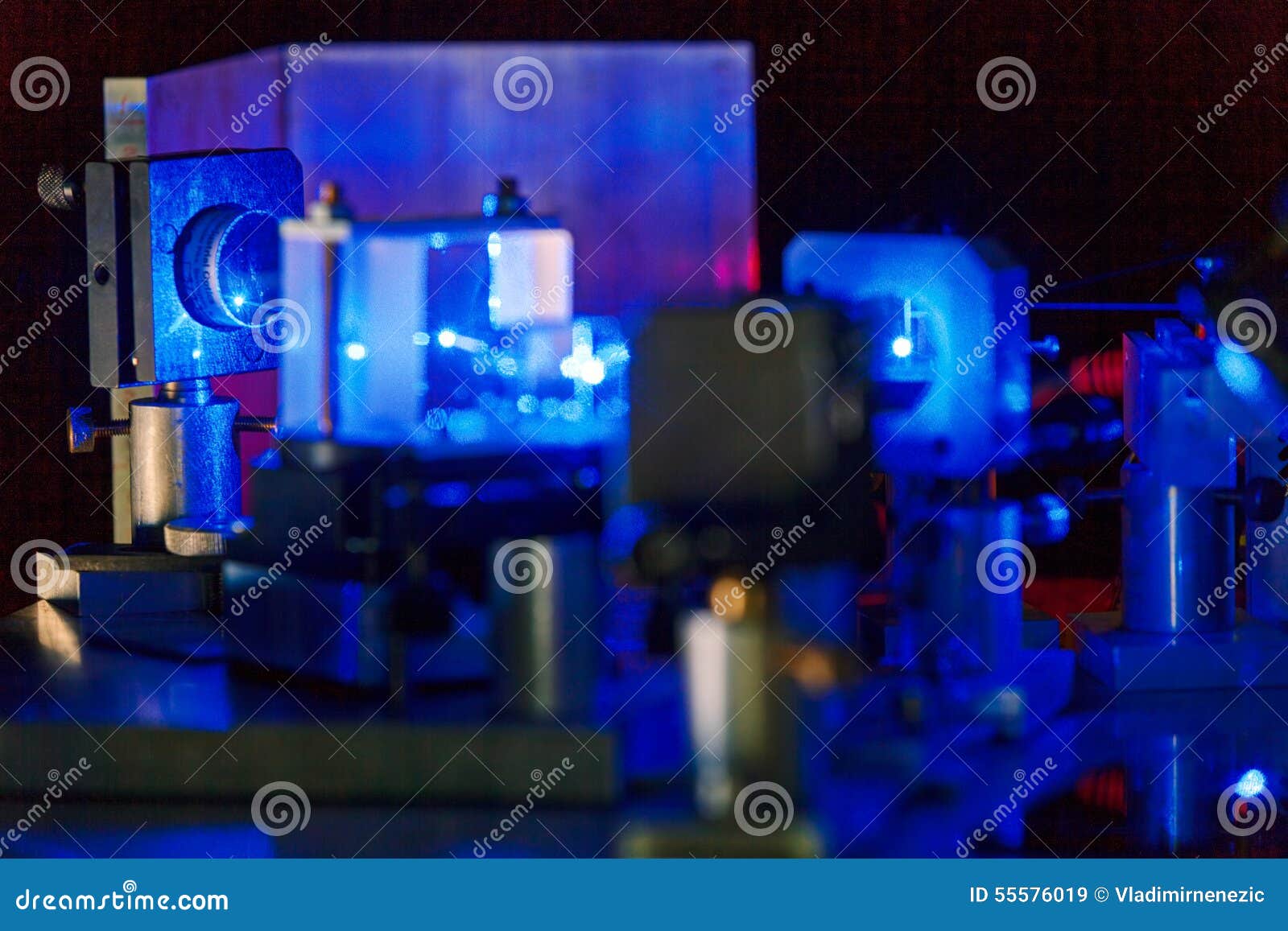 Blue Laser in a Quantum Optics Lab. Stock Image - Image of knowledge ...