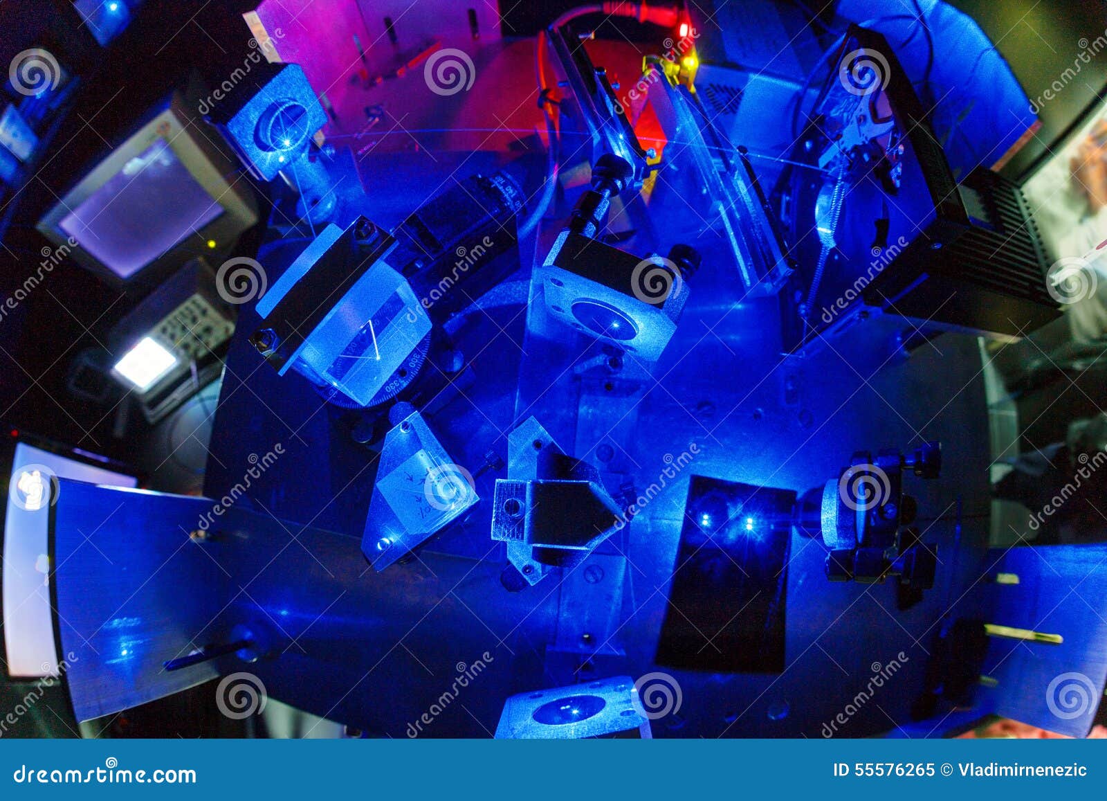 Blue Laser in a Quantum Optics Lab. Stock Image - Image of detail ...