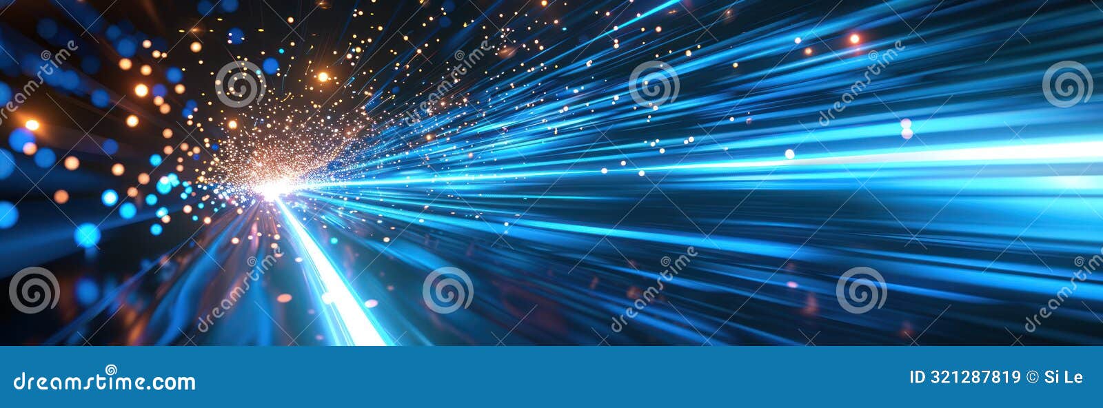 Blue Laser Speed Motion: Abstract Glowing Light Background Banner with ...