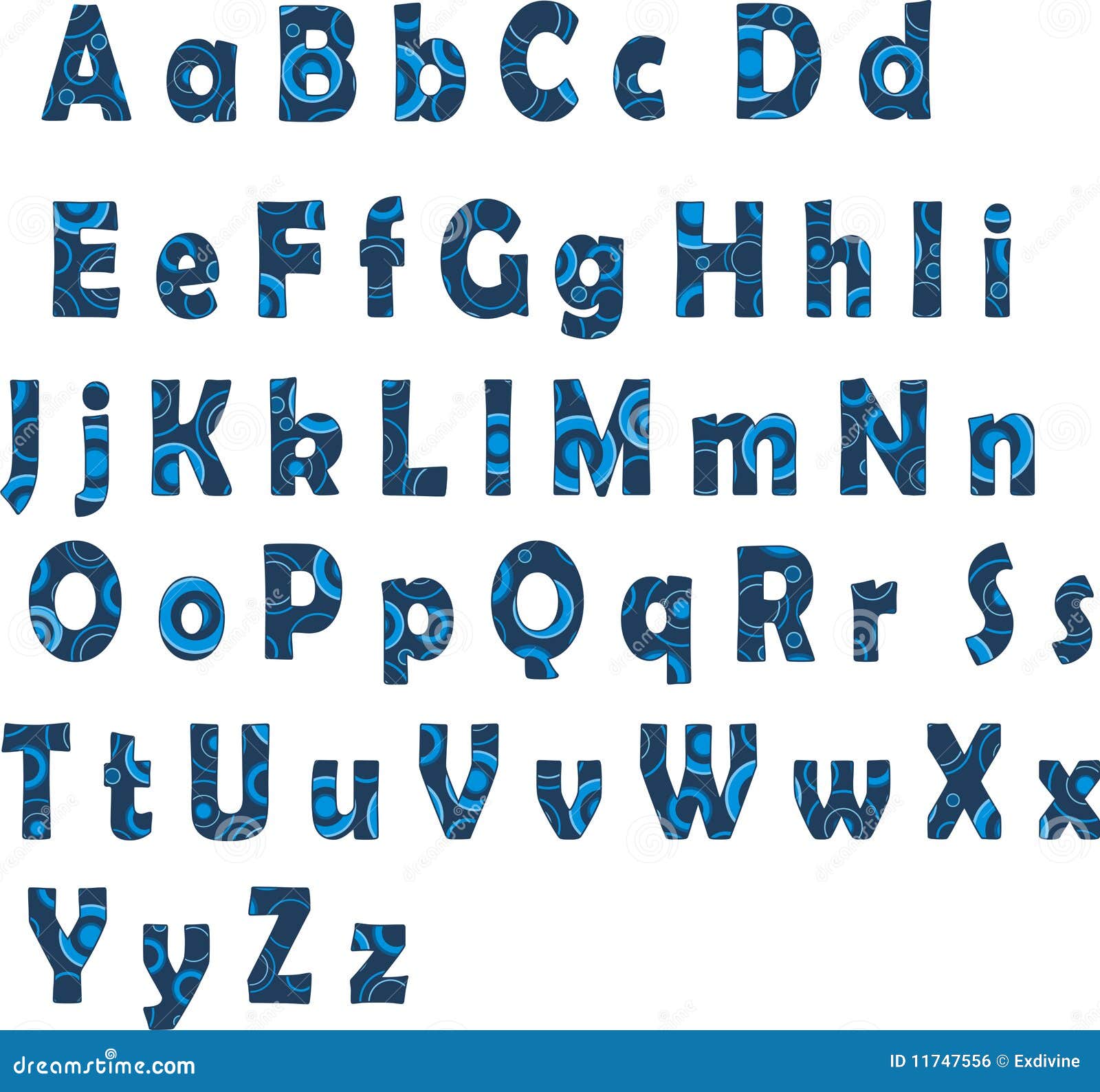 Latin Alphabet In Cartoon Style. Characters In Scandinavian Style. Cute ...