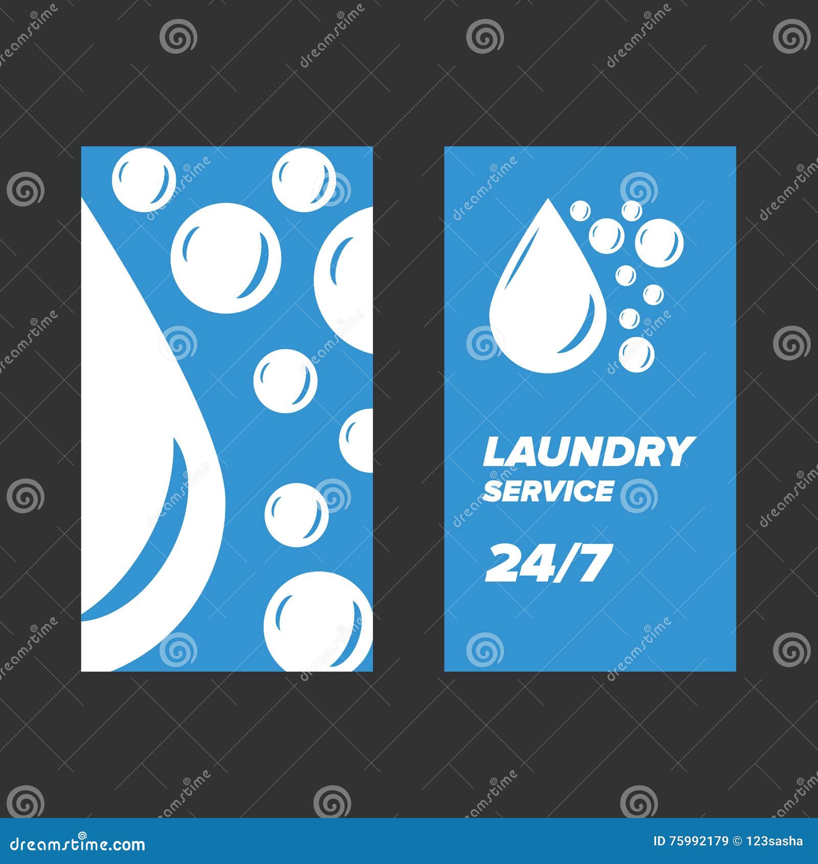Blue Laundry Service Business Card Stock Vector - Illustration of ...