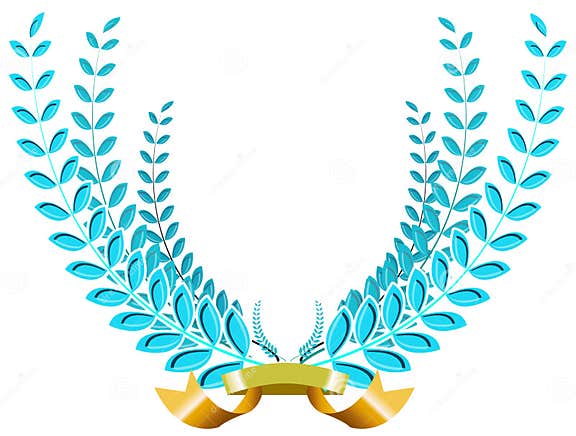 Blue laurel wreath stock vector. Illustration of competition - 19220495