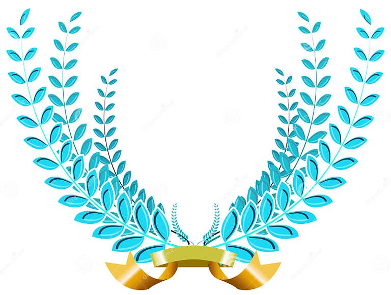 Blue laurel wreath stock vector. Illustration of competition - 19220495