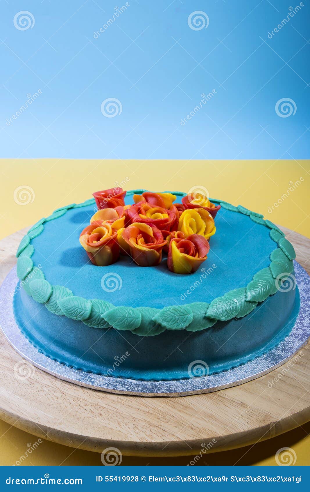 Blue layer cake stock photo. Image of celebration, bakery - 55419928