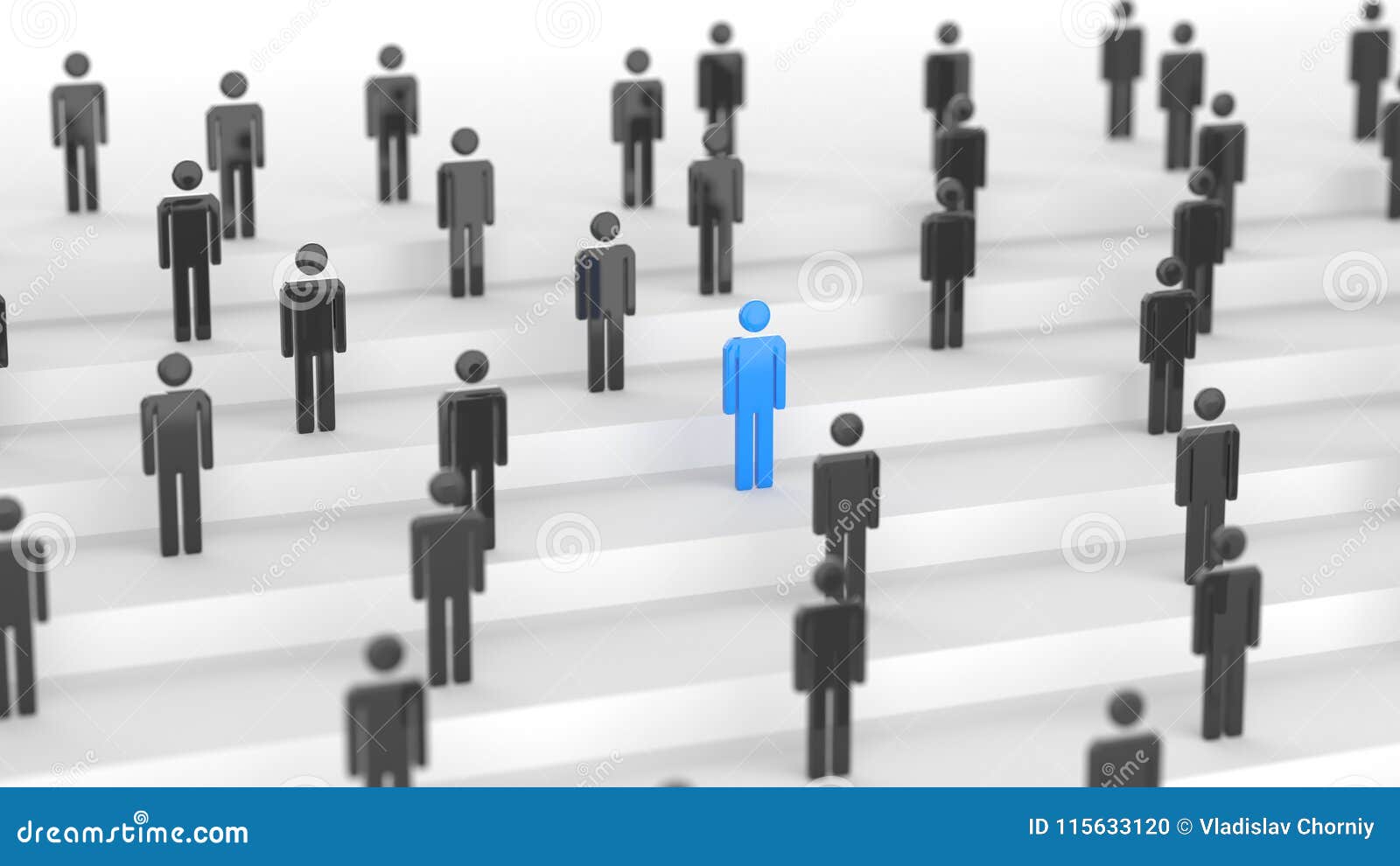 Blue leader man stock illustration. Illustration of community - 115633120