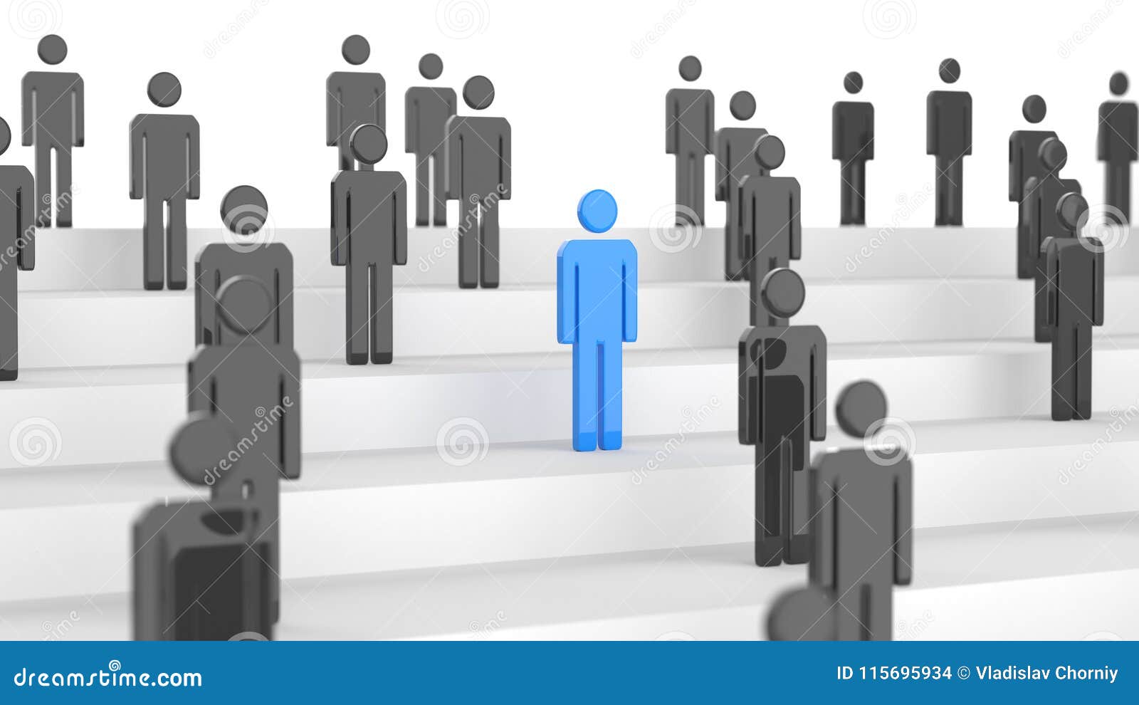 Blue leader man stock illustration. Illustration of inspire - 115695934