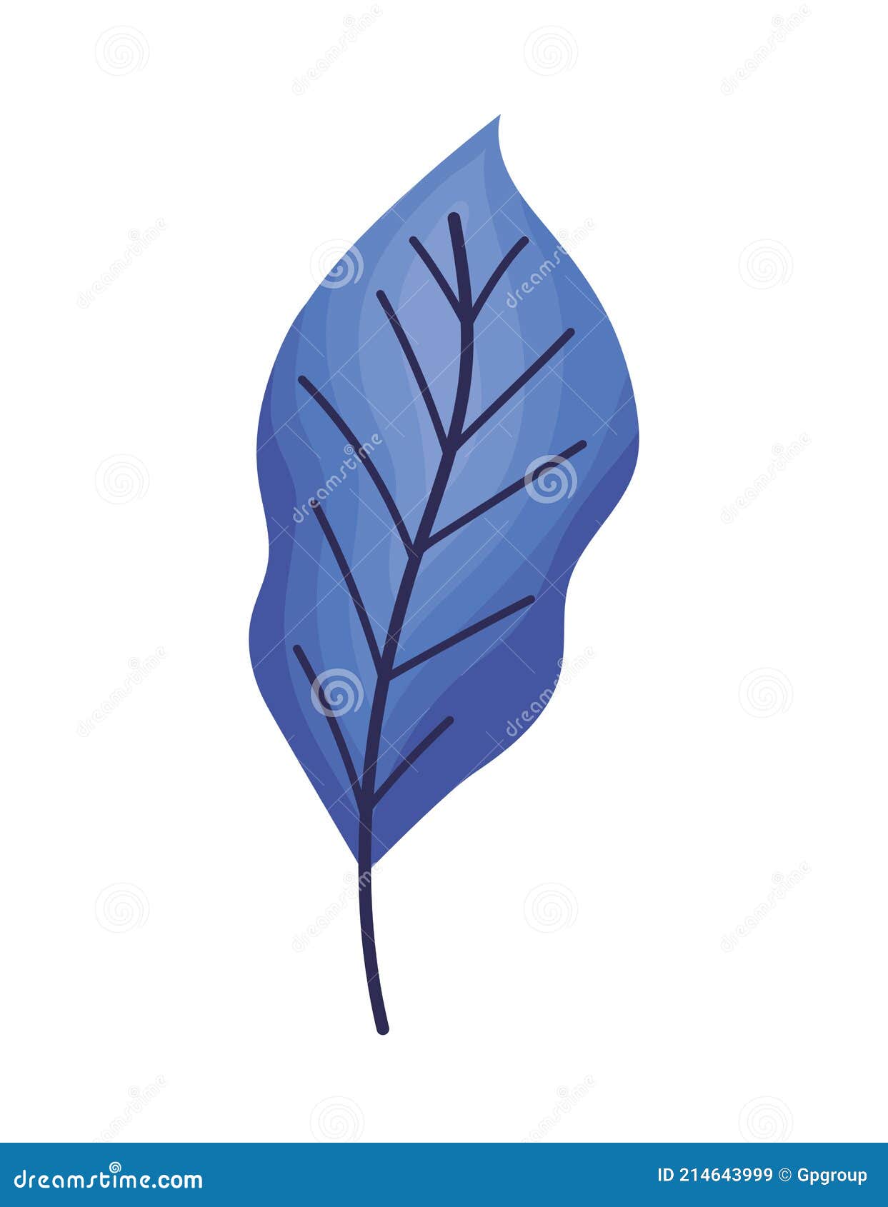Blue leaf illustration stock vector. Illustration of small - 214643999