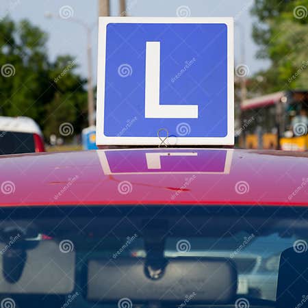 Blue Learner Driver Symbol on Car Stock Photo - Image of license ...