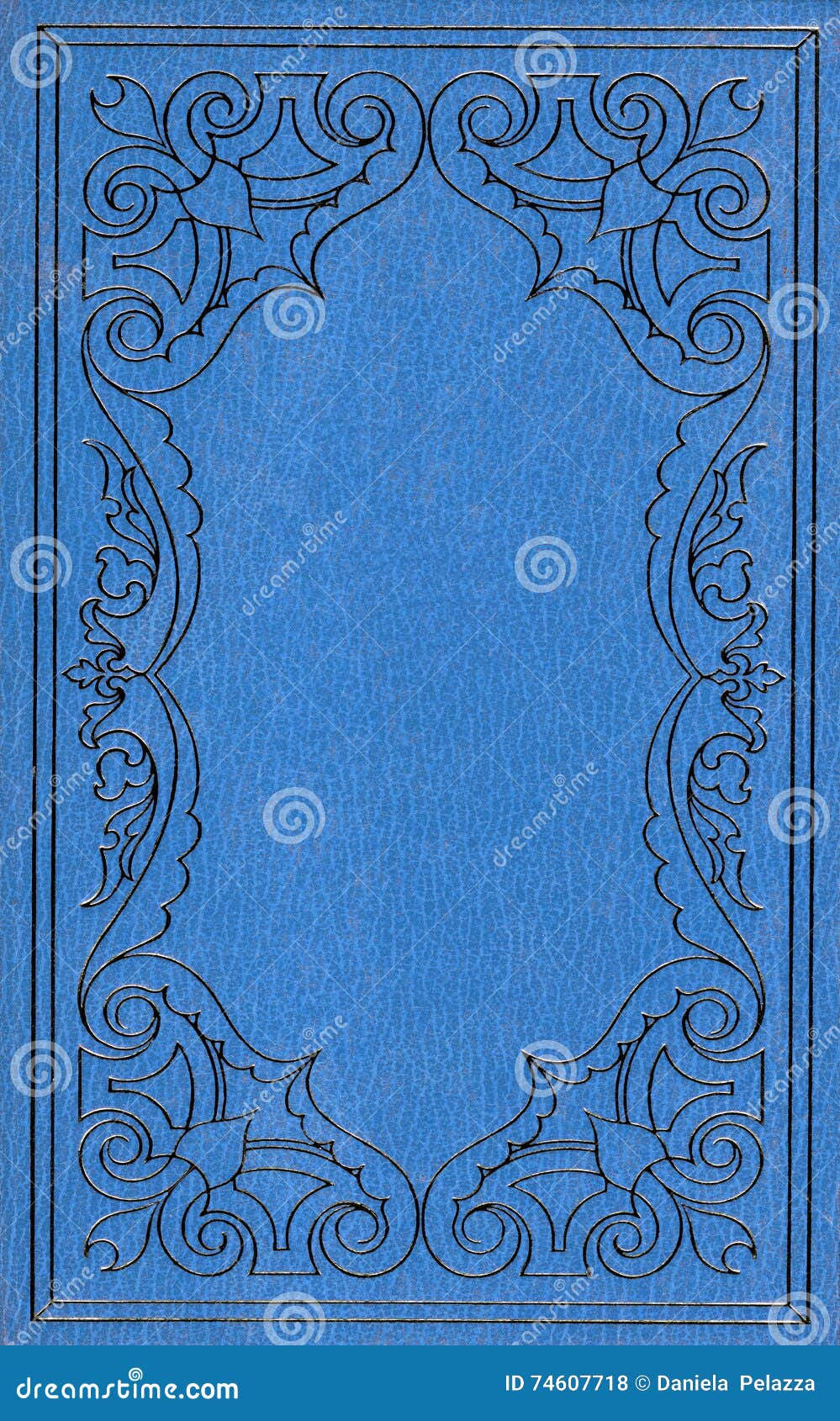 Blue leather cover stock photo. Image of precious, frame - 74607718