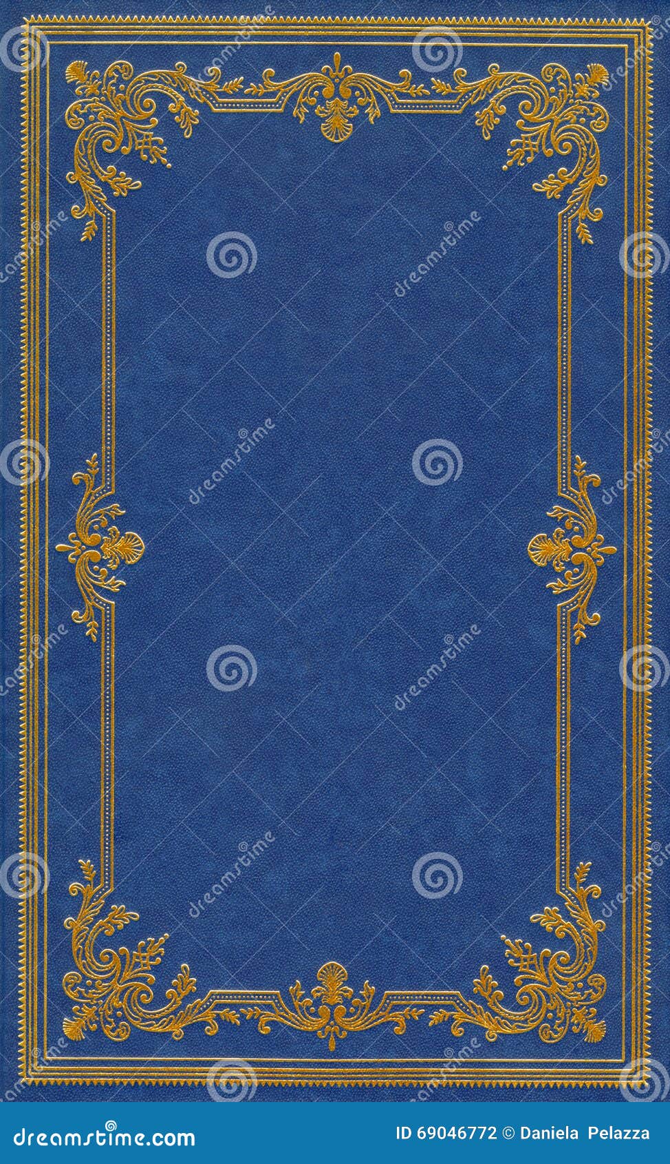 Blue leather cover stock photo. Image of golden, library - 69046772