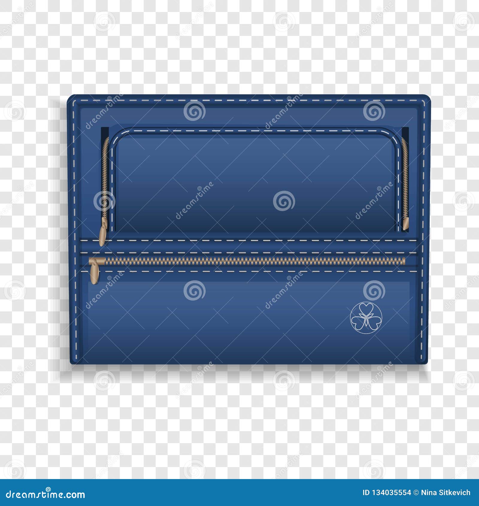 Blue Leather Folder Icon, Realistic Style Stock Vector - Illustration ...