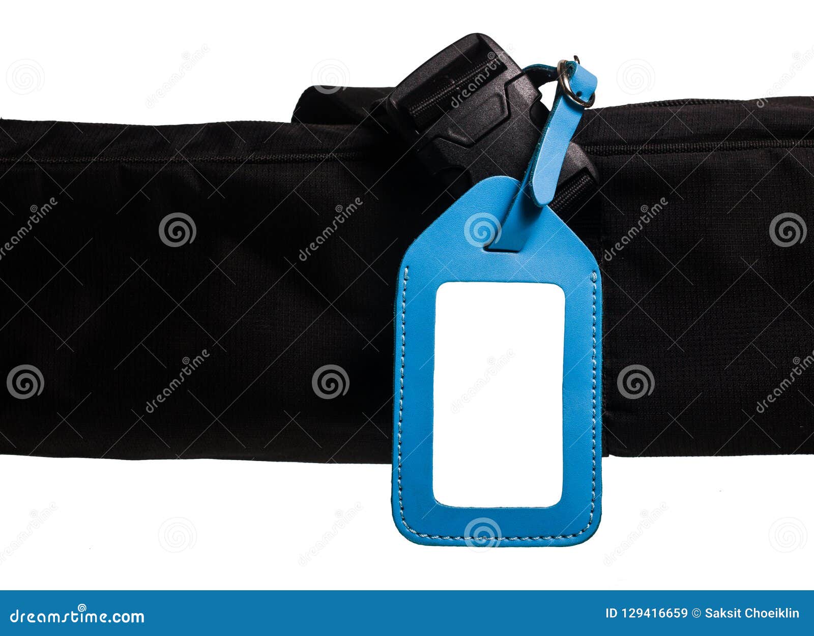 Blue Leather Luggage Tag,bag Tag Stock Image - Image of leather, belt ...