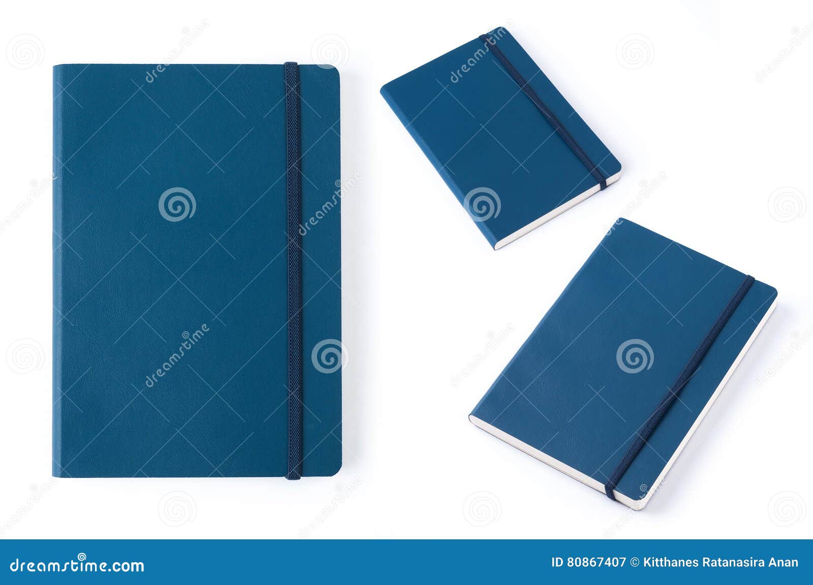 Blue Leather Notebook Isolated on White Background Stock Image - Image ...