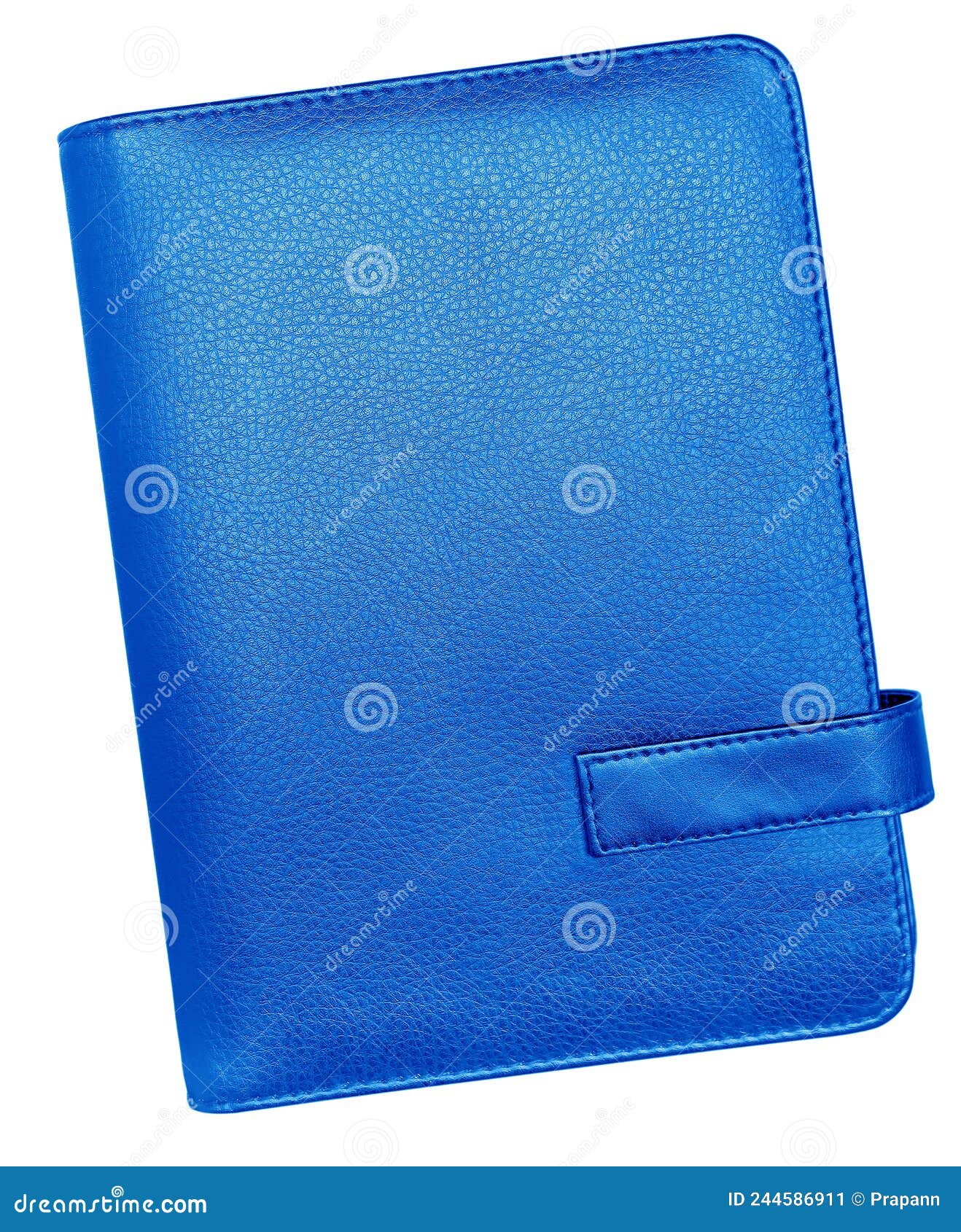 A Blue Leather Notebook Isolated on White Background Stock Image ...