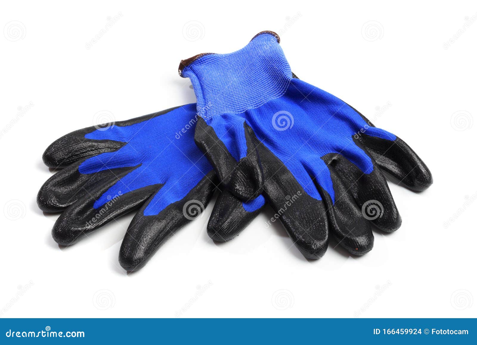 Blue Leather Work Gloves Isolated on White Background- Image Stock ...
