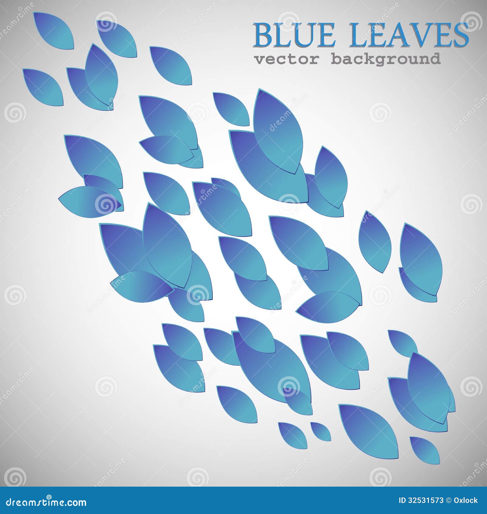Blue leaves stock vector. Illustration of season, abstract - 32531573