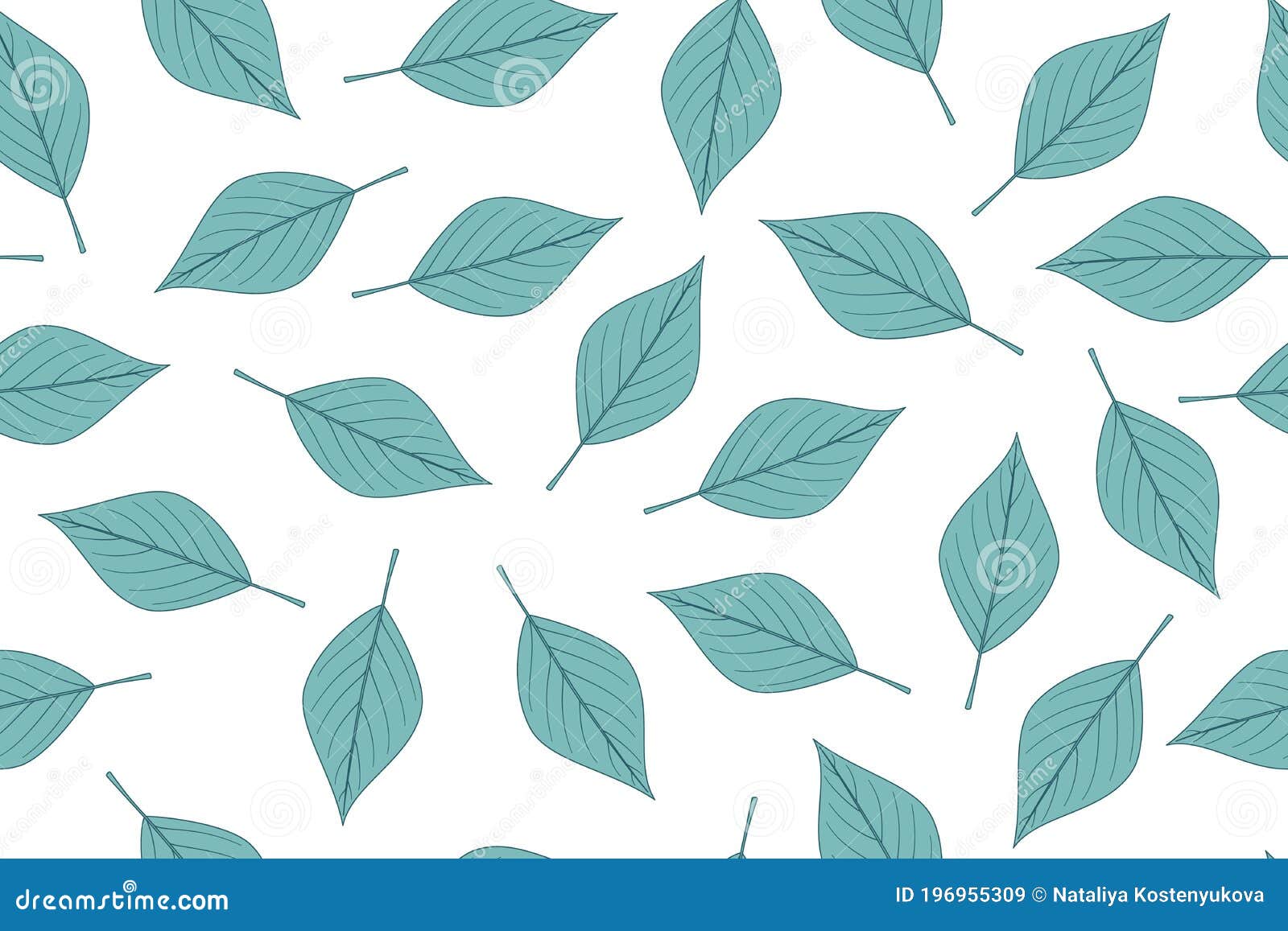Blue leaves background stock vector. Illustration of flora - 196955309