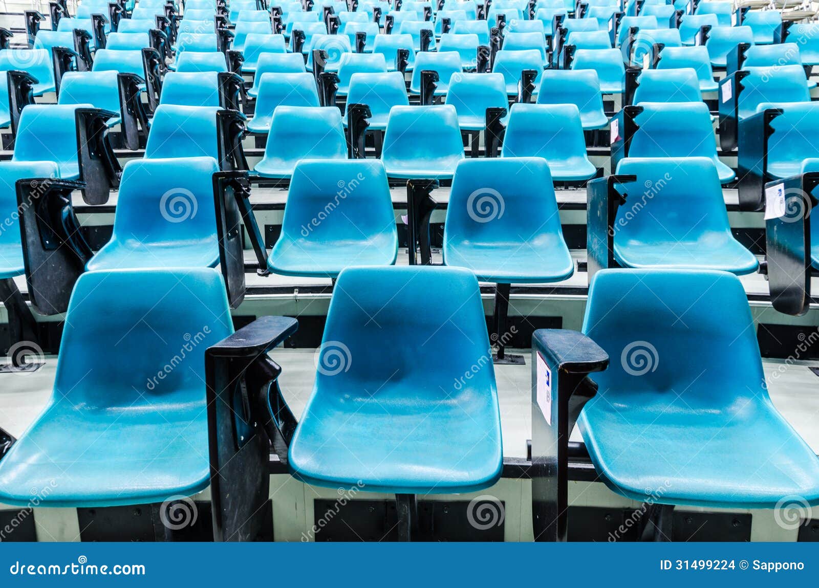 Blue lecture chairs stock photo. Image of audience, room - 31499224