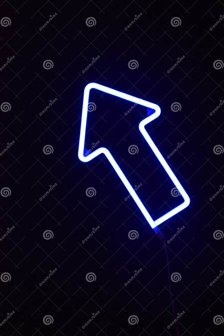 A Blue LED Arrow with a Black Background Stock Image - Image of glowing ...