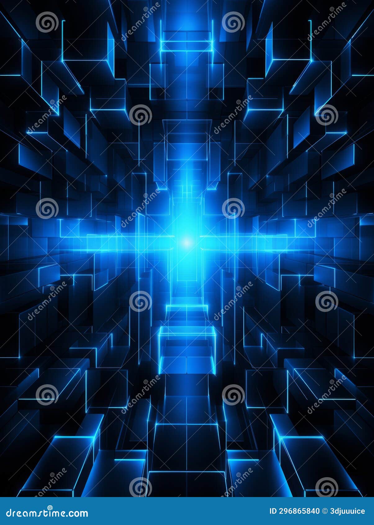 Blue LED Creative Abstract Geometric Texture. Stock Illustration ...