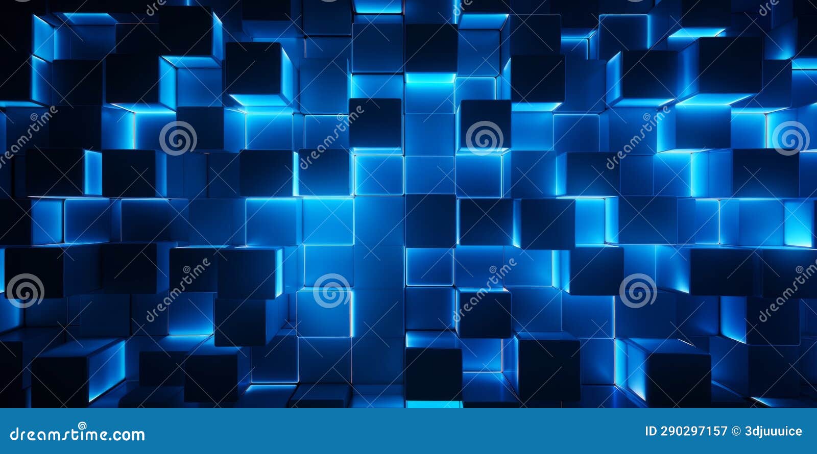 Blue LED Creative Abstract Geometric Wallpaper. Stock Illustration ...