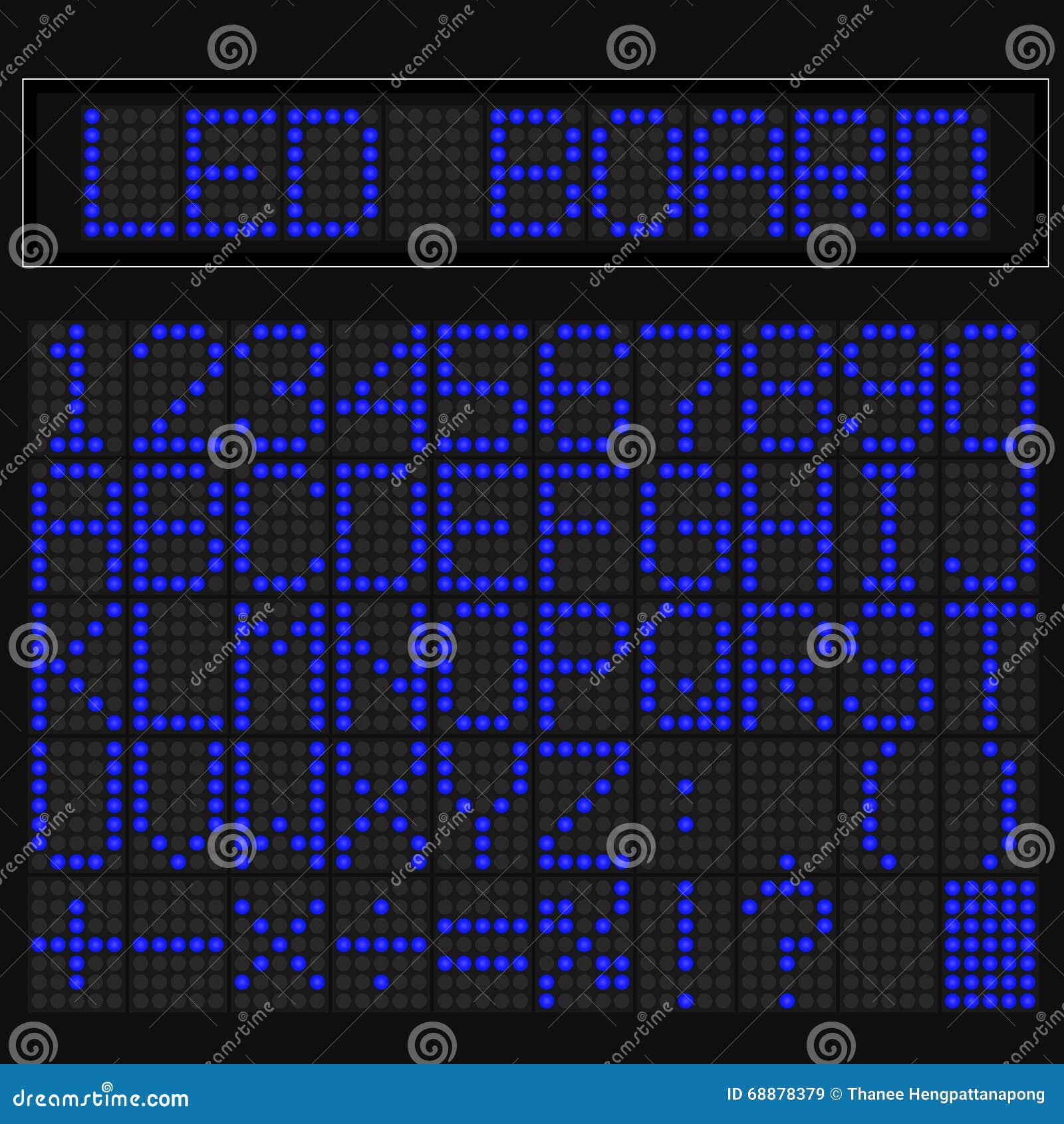 Blue LED Digital Font Display Stock Illustration - Illustration of ...