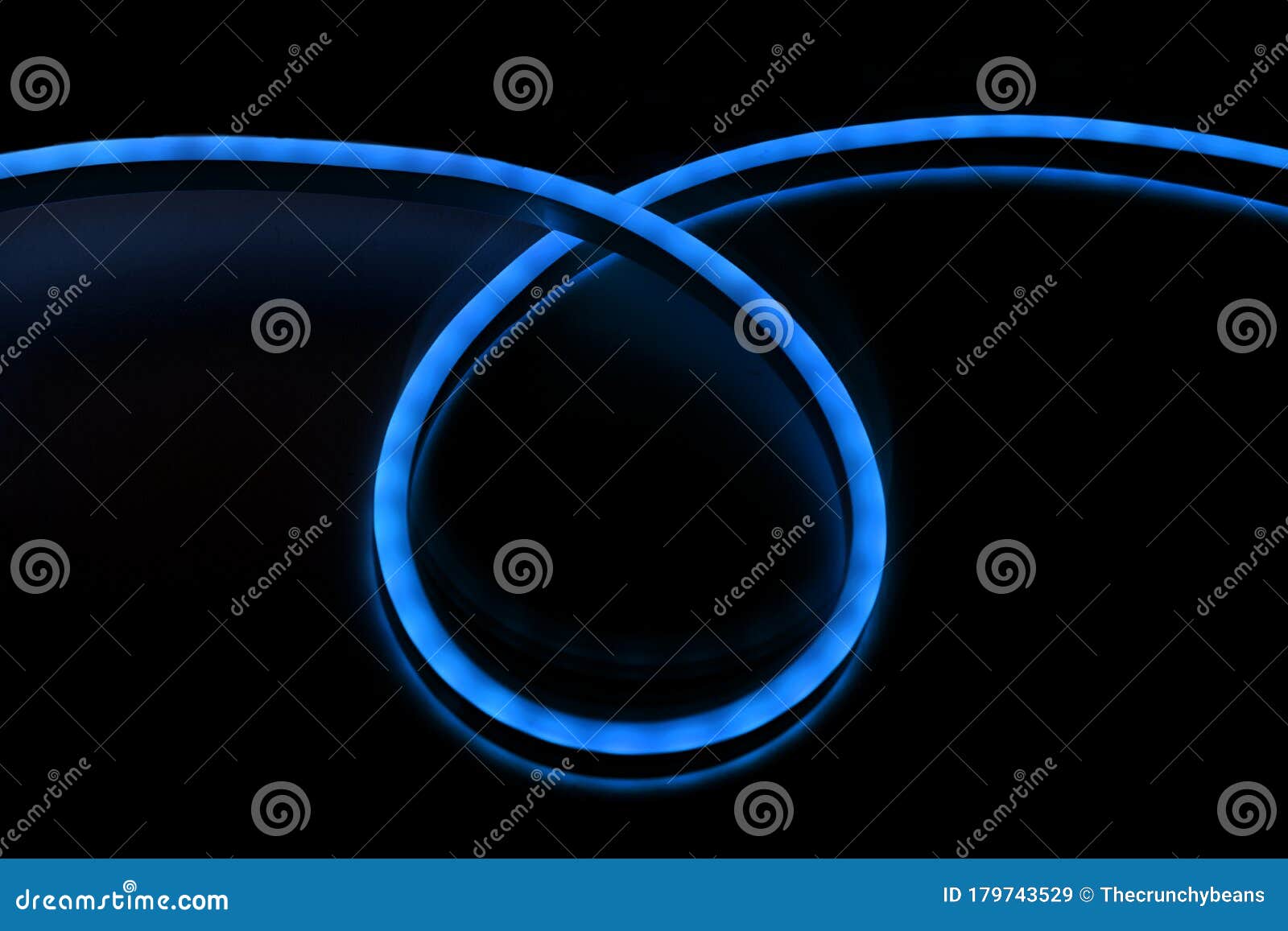 Blue LED Light Diode Stripe Cable Roll on Black Background. Modern ...